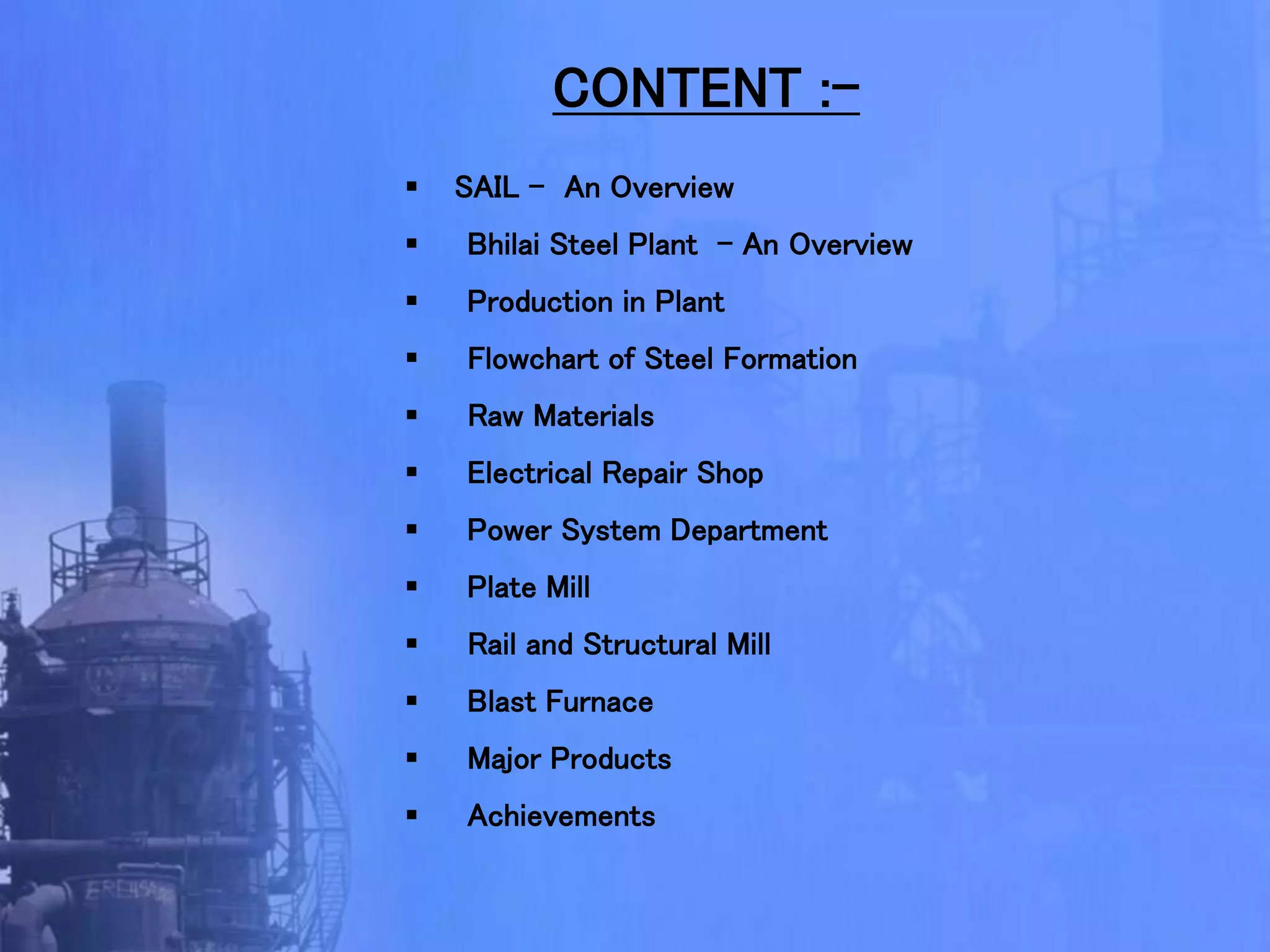 Bhilai Steel Plant presentation | PPTX
