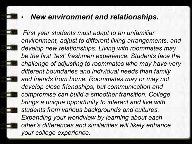 Adjustment to New environment | PPTX