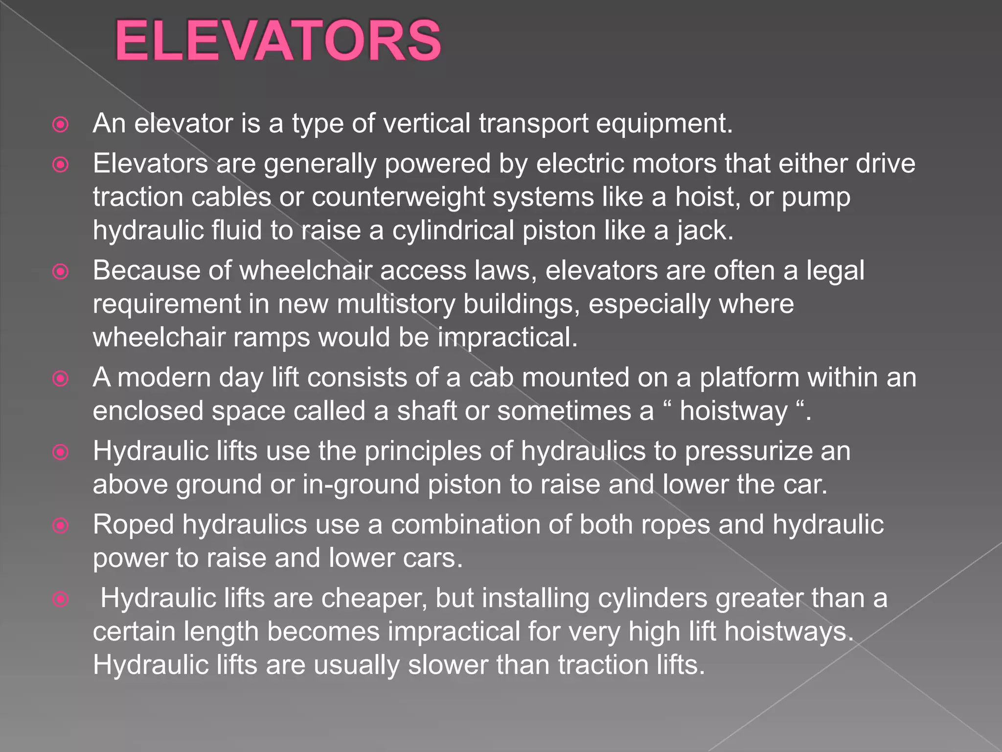 Elevators & Escalators | PPTX