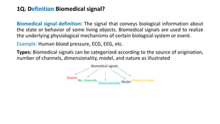 Islamic University Sample Question Solution 2019 (Biomedical Signal ...
