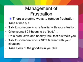 conflict and frustration + adjustment and maladjustment | PPT
