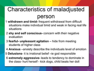 conflict and frustration + adjustment and maladjustment | PPT