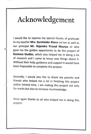 Business Studies Project on Stock Exchange | PDF