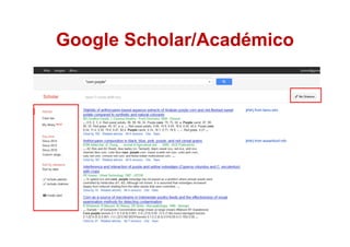 Búsqueda en google Scholar - Académico 2014 | PDF