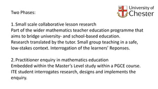 How can we engage mathematics ITE students with research? | PPT