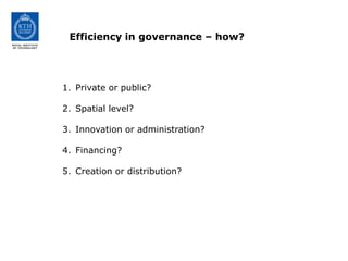 Efficiency in Multi-level Governance | PPT