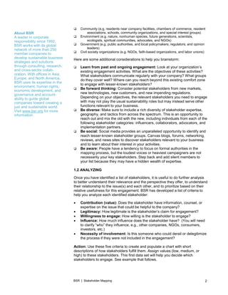 Bsr stakeholder engagement_stakeholder_mapping.final | PDF