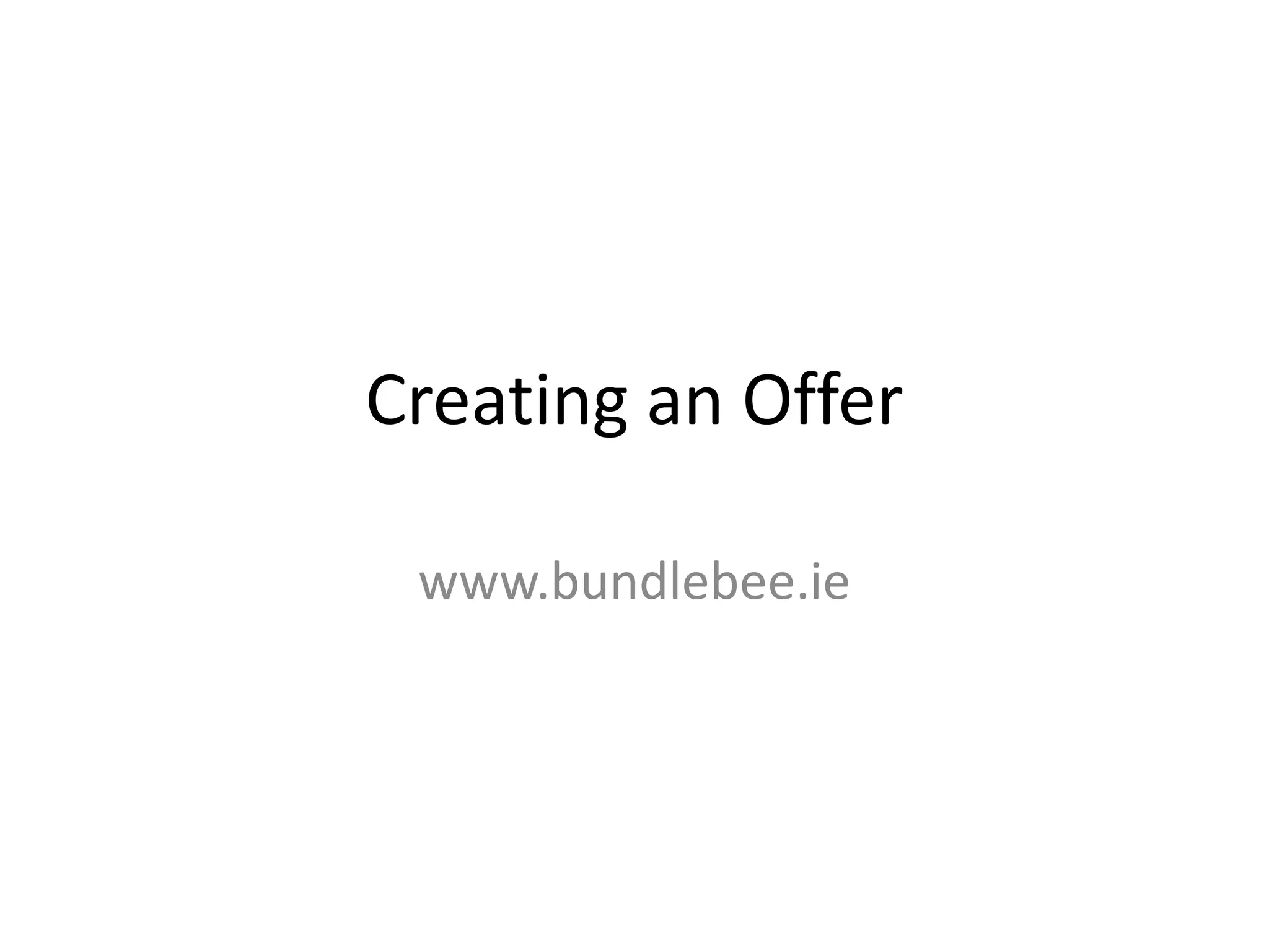 Bundlebee Offer Creation | PPT