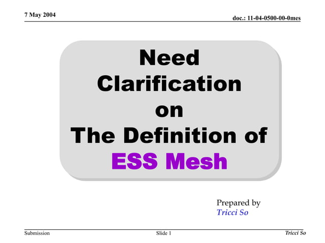 BSS and ESS Mesh.ppt