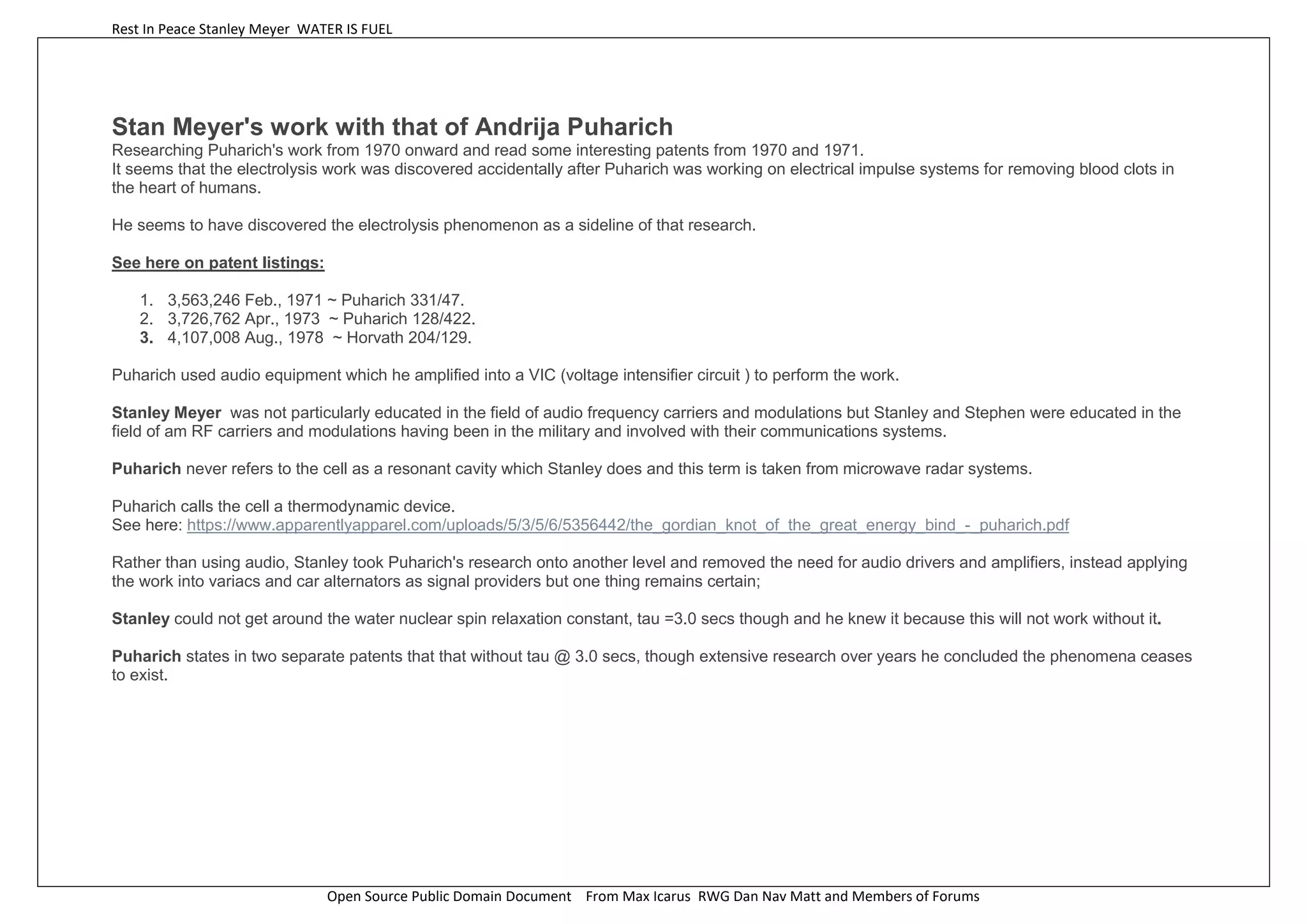 Stanley Stan Meyer Technology HHo Hydrogen Solar power Gas | PDF