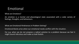 Hindrance to Problem Solving | PPTX