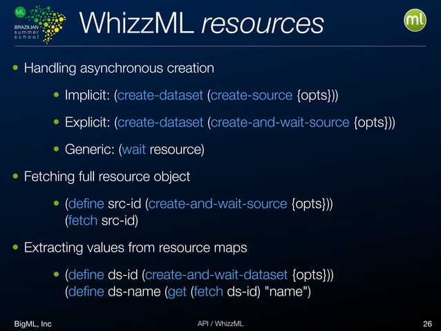 BSSML17 - API and WhizzML | PPT