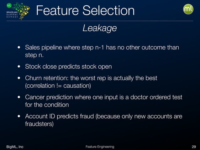 BSSML17 - Feature Engineering | PPT