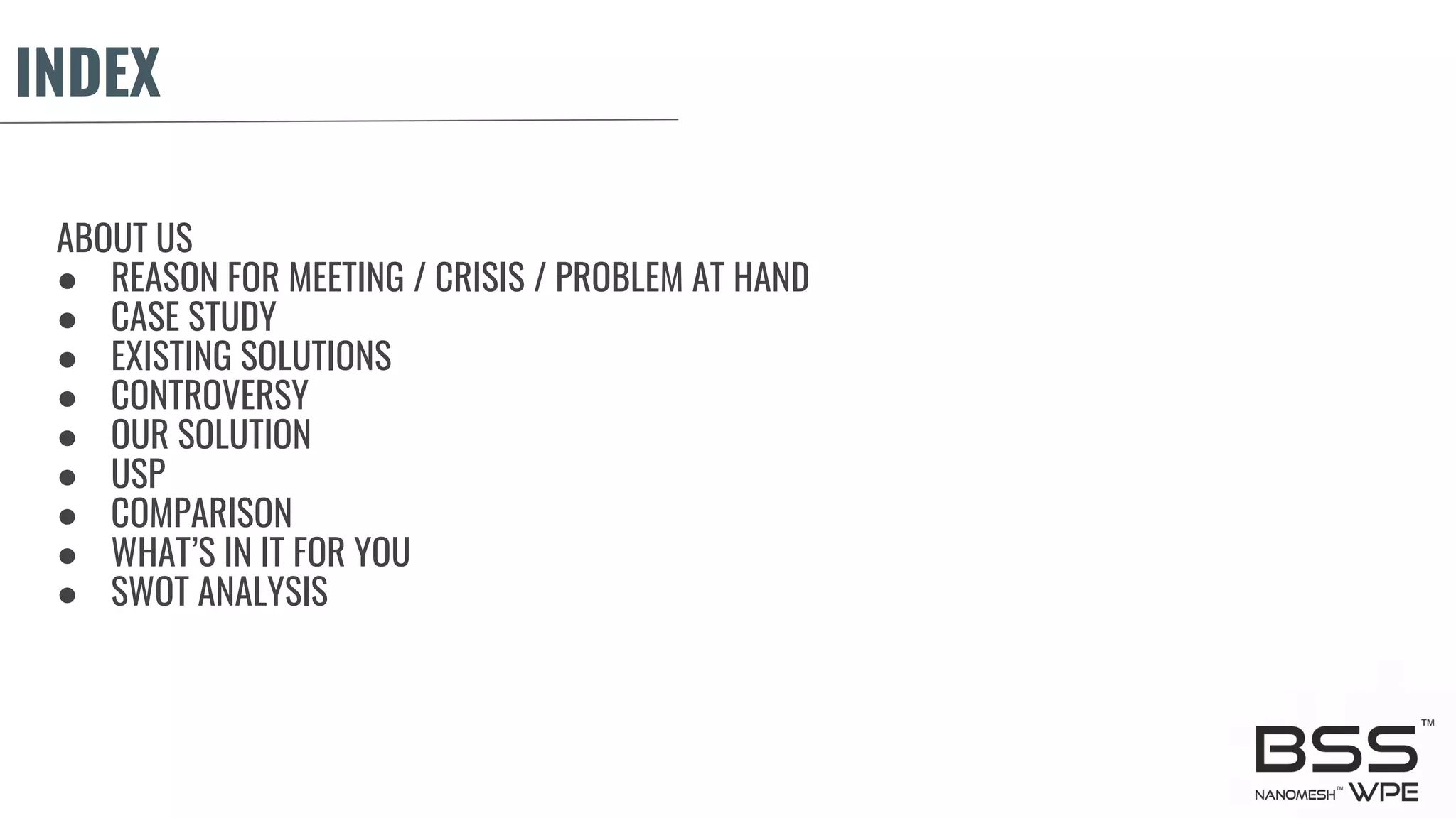 BSS NanoMesh WPE (Water Purification Equipment ) | PPT