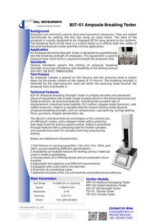 Understanding the Ampoule Breaking Strength Tester | PDF