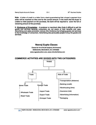 XI Business Studies Ch – 1 by Neeraj Gupta | PDF