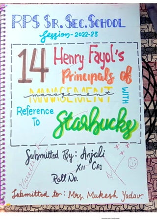 bst project on PRINCIPLES OF MANAGEMENT | PDF