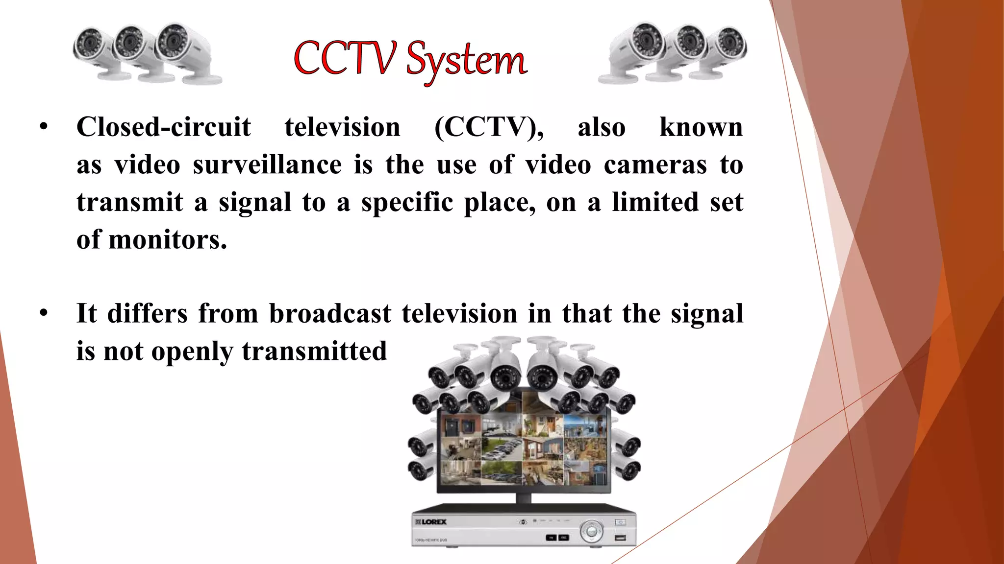 CCTV System - Close circuit television System - UCJ | PPTX | Cameras ...