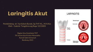 Laringitis Aku | PPTX