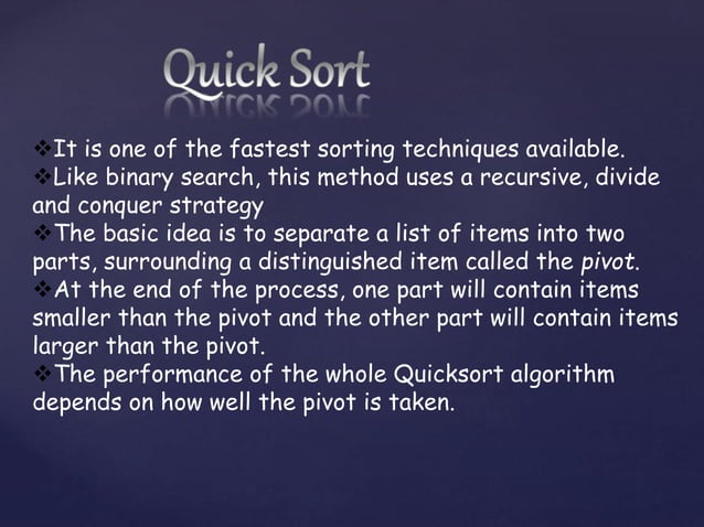Quick and Heap Sort with examples | PPTX | Programming Languages | Computing