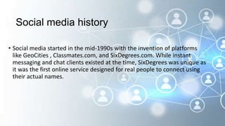 the evolution of the social media by a uni student | PPT