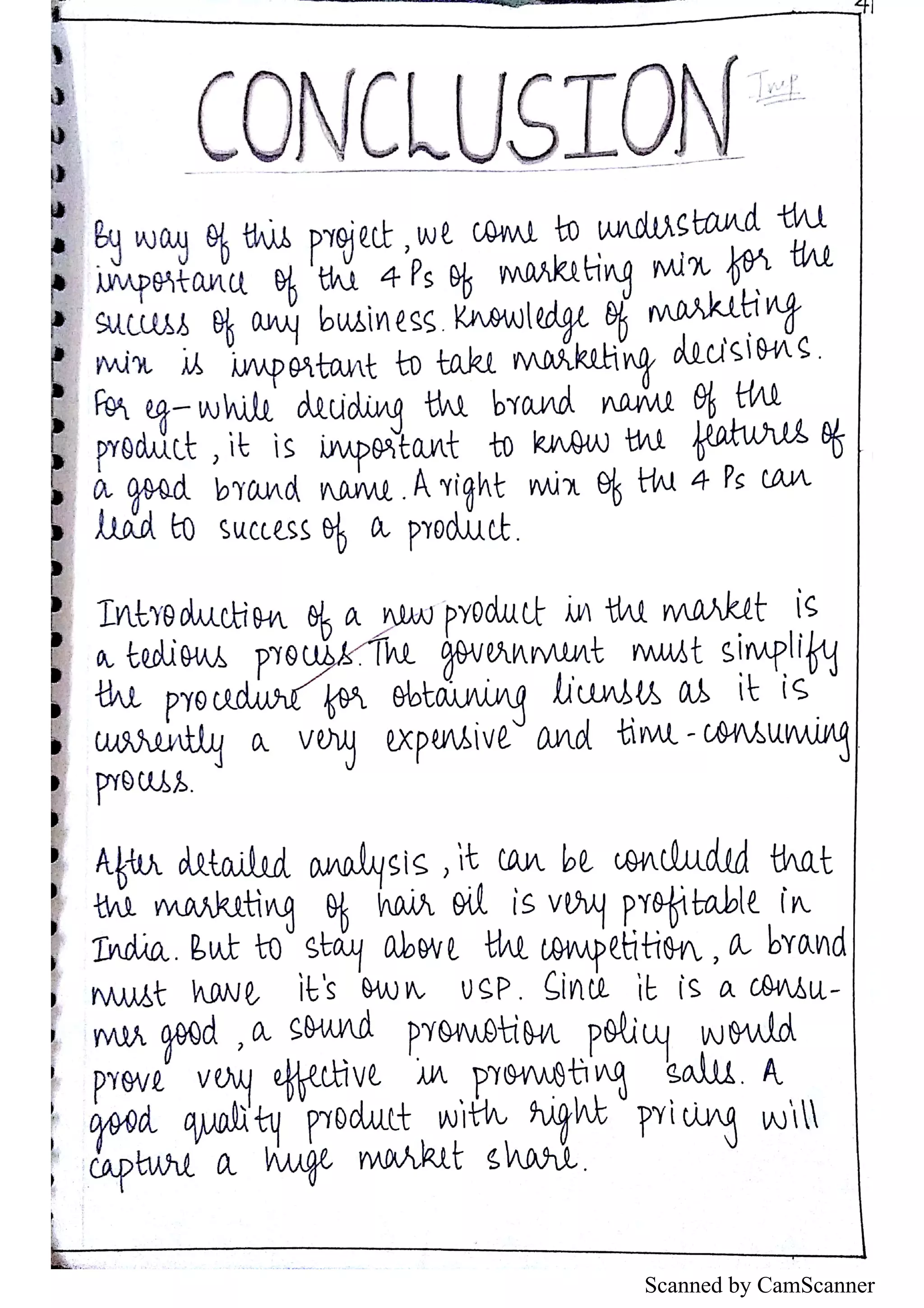 Class 12 Business Studies Board Project | Marketing Management of Hair ...