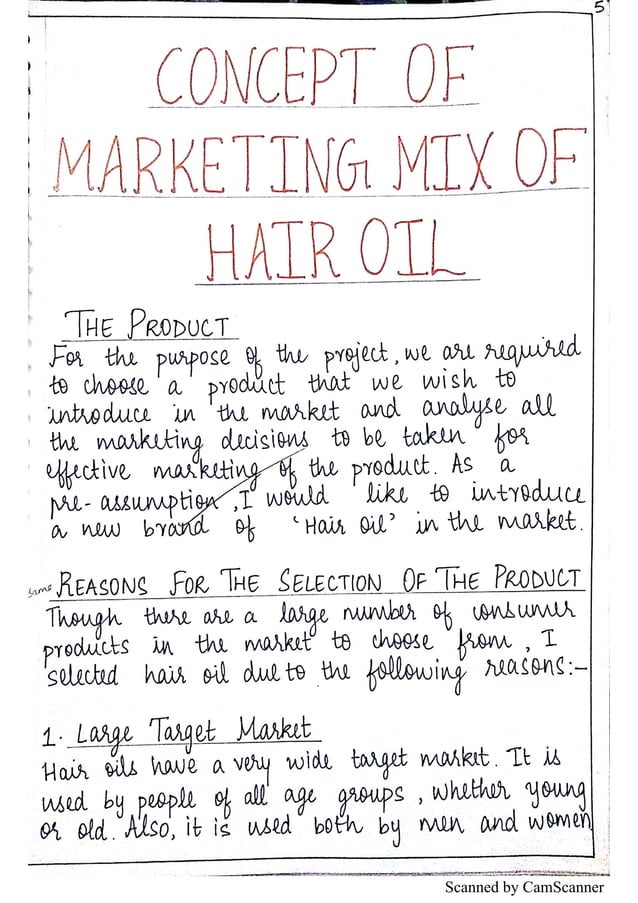 Class 12 Business Studies Board Project | Marketing Management of Hair ...