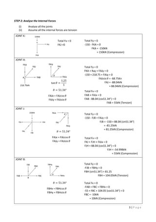 Truss Analysis Calculation | PDF
