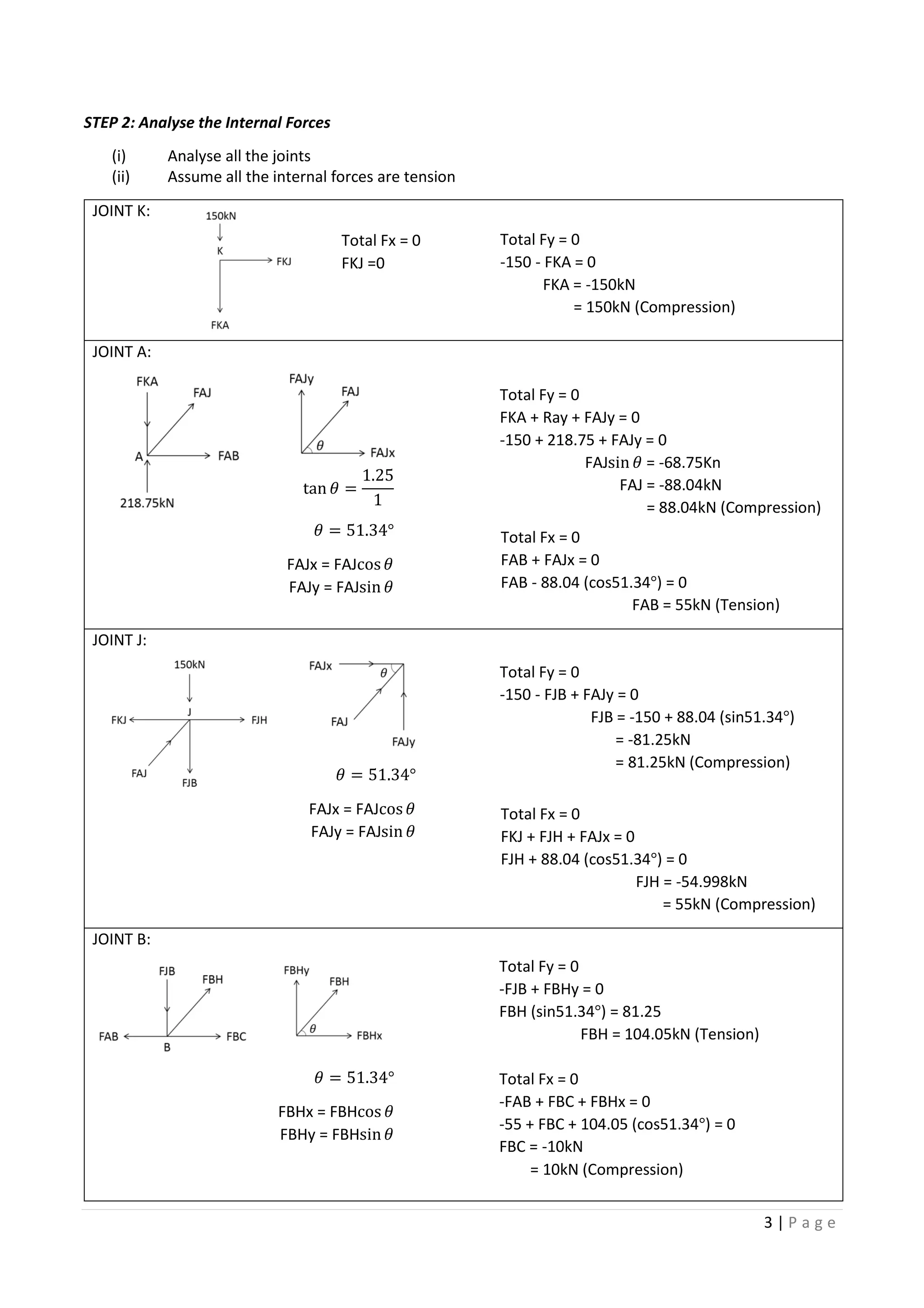 Building Structures_Project_01_Truss Analysis Calculation | PDF