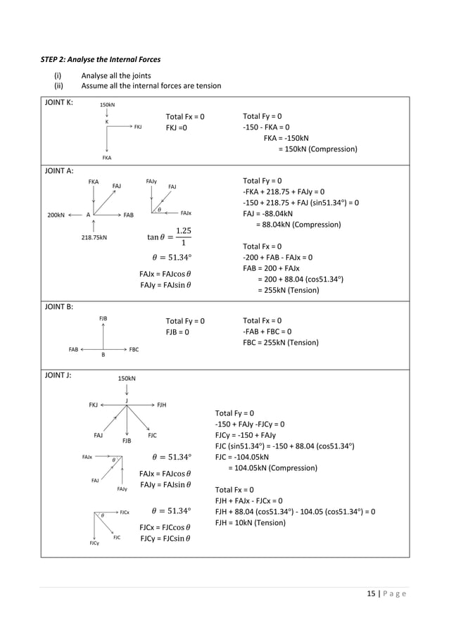 Building Structures Project 01 Truss Analysis Calculation Pdf