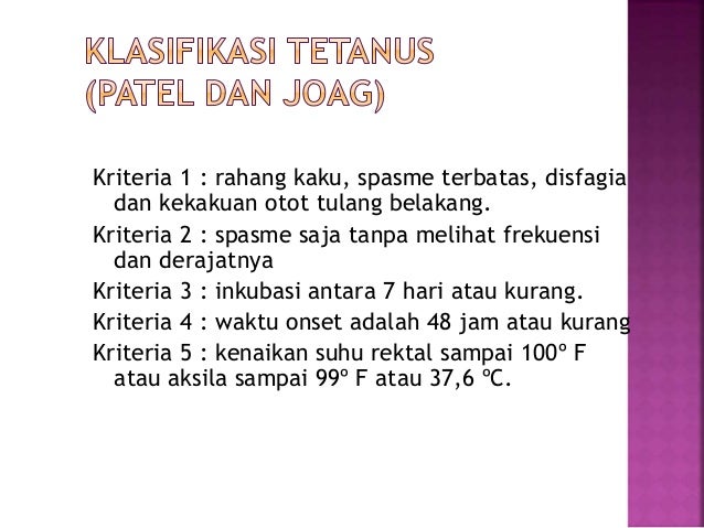 Bed Side Teaching Tetanus