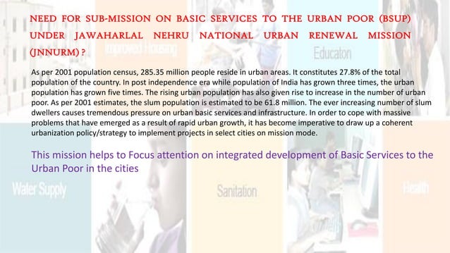 Basic services to urban poor (Bsup) | PDF