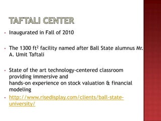 Ball State's Wall Street Experience: A Visit to the A. Umit Taftali ...