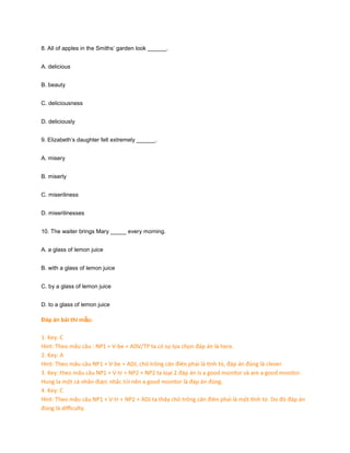 Bộ sưu tập các cấu trúc câu (sentence structure) | DOCX