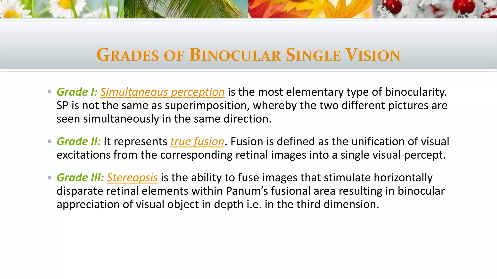Binocular Single Vision Tests | PPTX