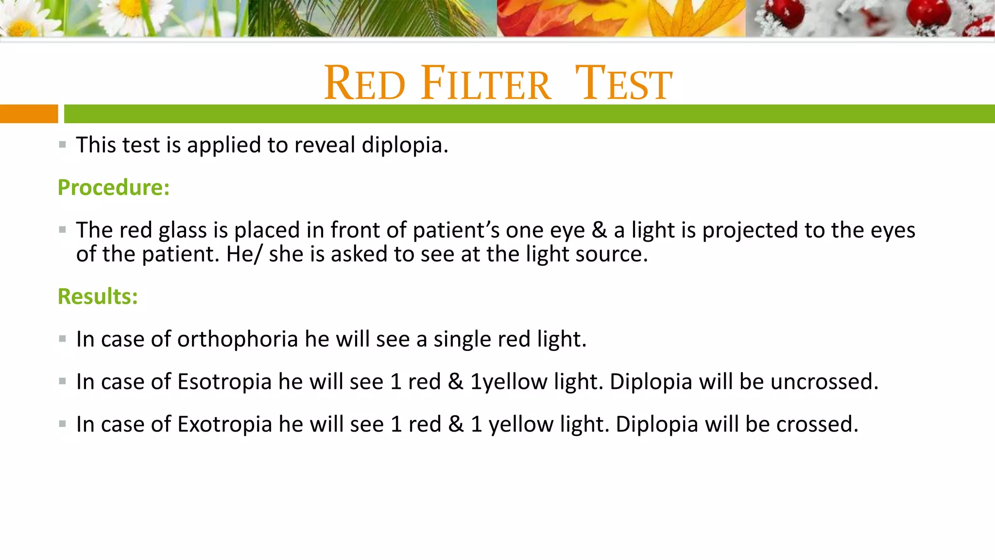 Binocular Single Vision Tests | PPTX