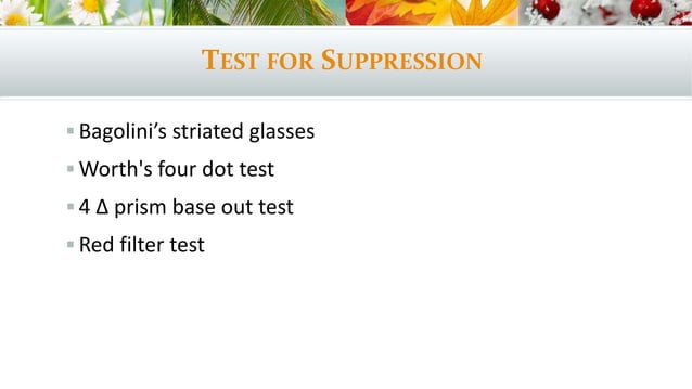 Binocular Single Vision Tests | PPTX