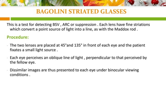 Binocular Single Vision Tests | PPTX