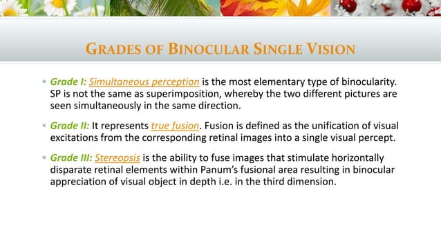 Binocular Single Vision Tests | PPTX