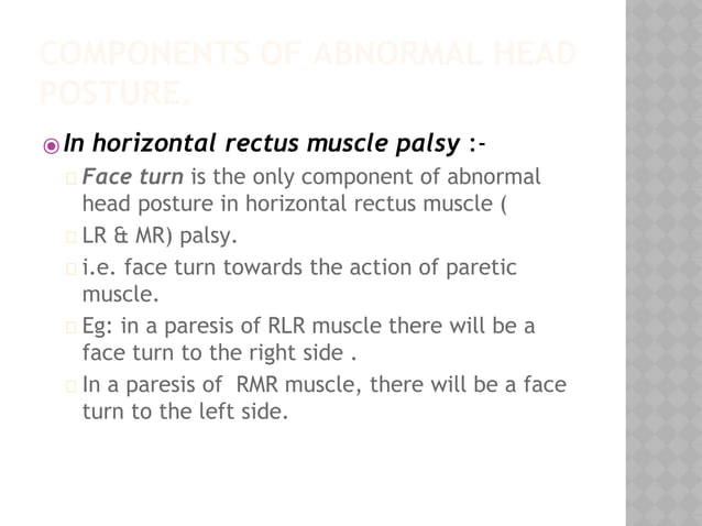 BSV- HEAD POSTURE. pptx orthoptics...... | PDF