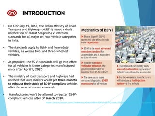 Effects of BS VI on CV industry | PPT