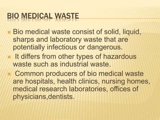 BIO MEDICAL SOLID WASTE | PPT