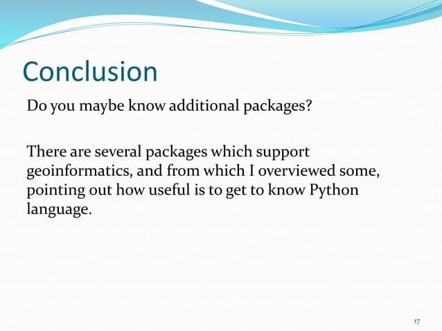 Python in geoinformatics | PPTX