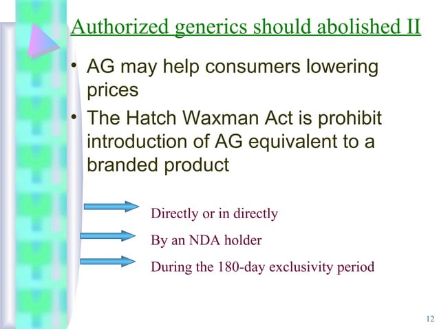 Hatch waxman act | PPT | Pharmaceutical Industry | Industries