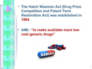 Hatch waxman act | PPT