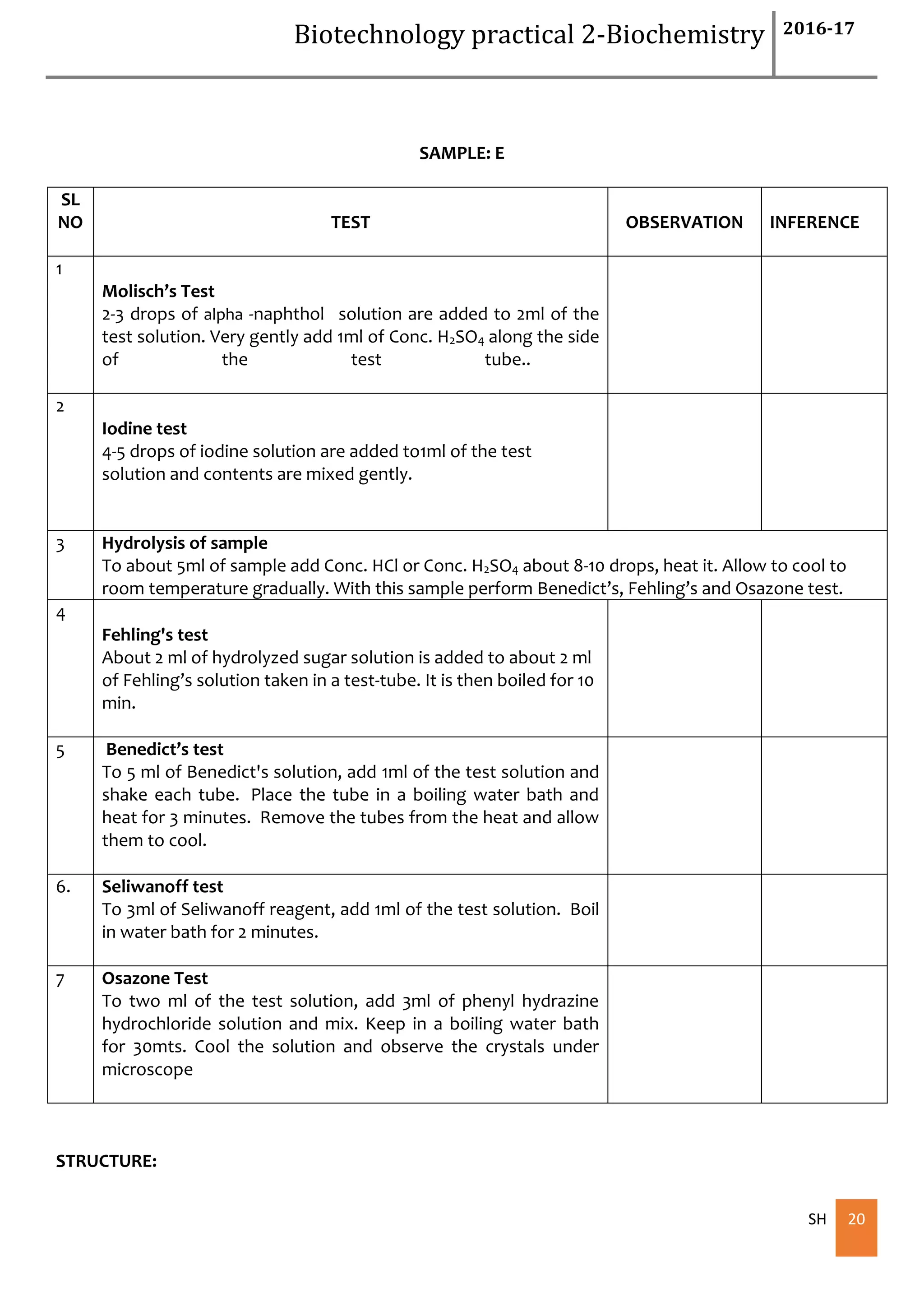 BIOCHEMISTRY LAB MANUAL | PDF