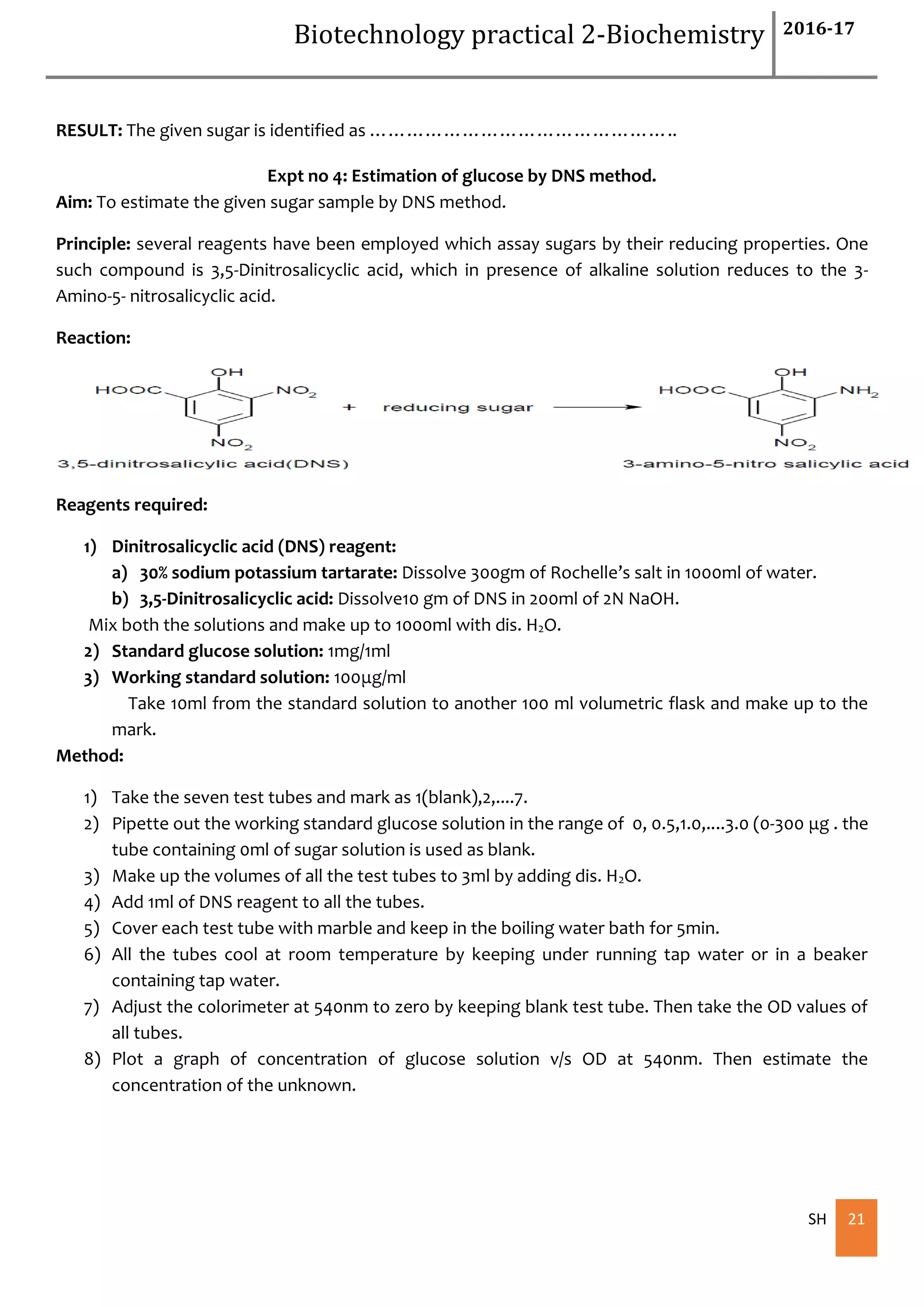 BIOCHEMISTRY LAB MANUAL | PDF