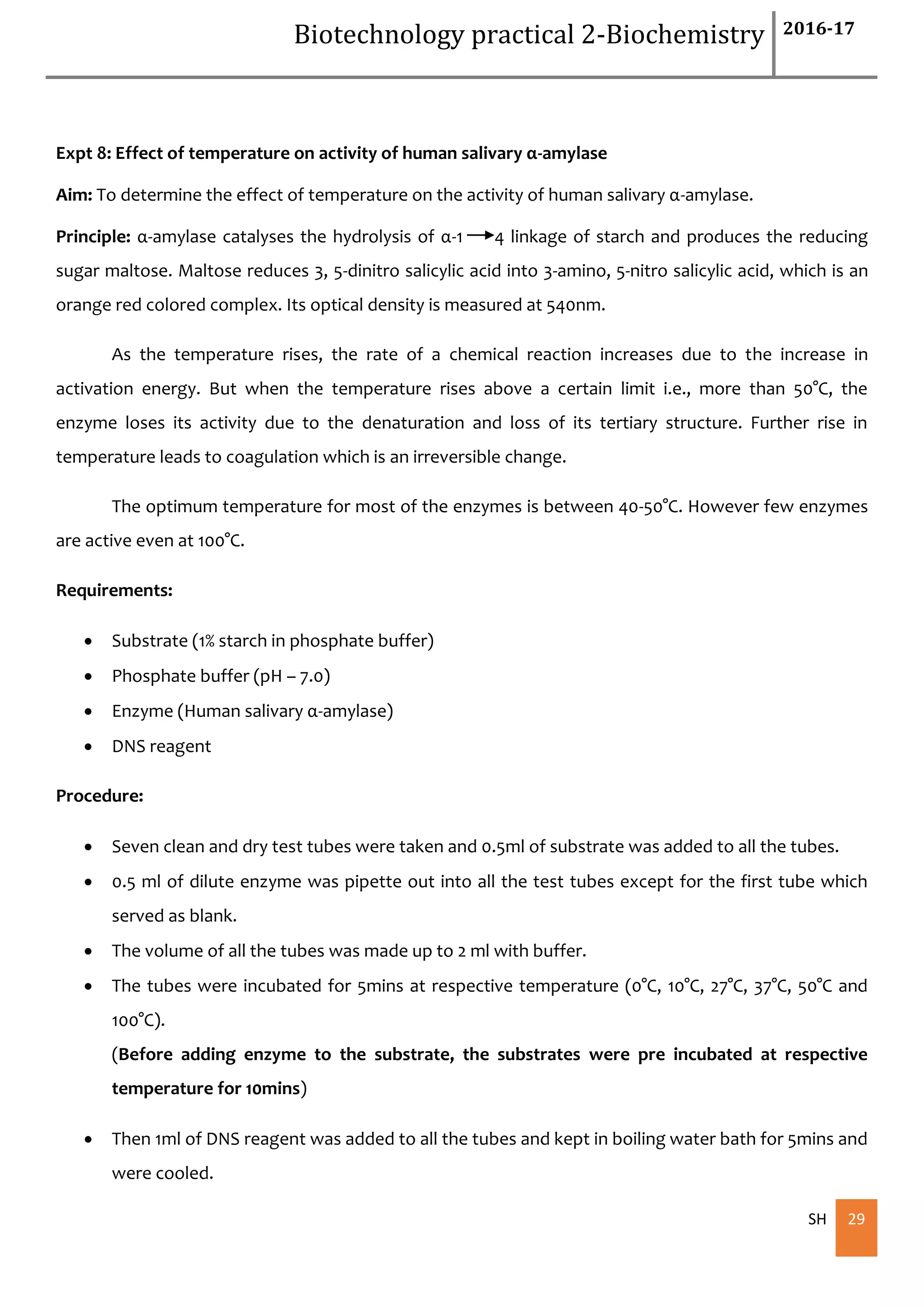 BIOCHEMISTRY LAB MANUAL | PDF