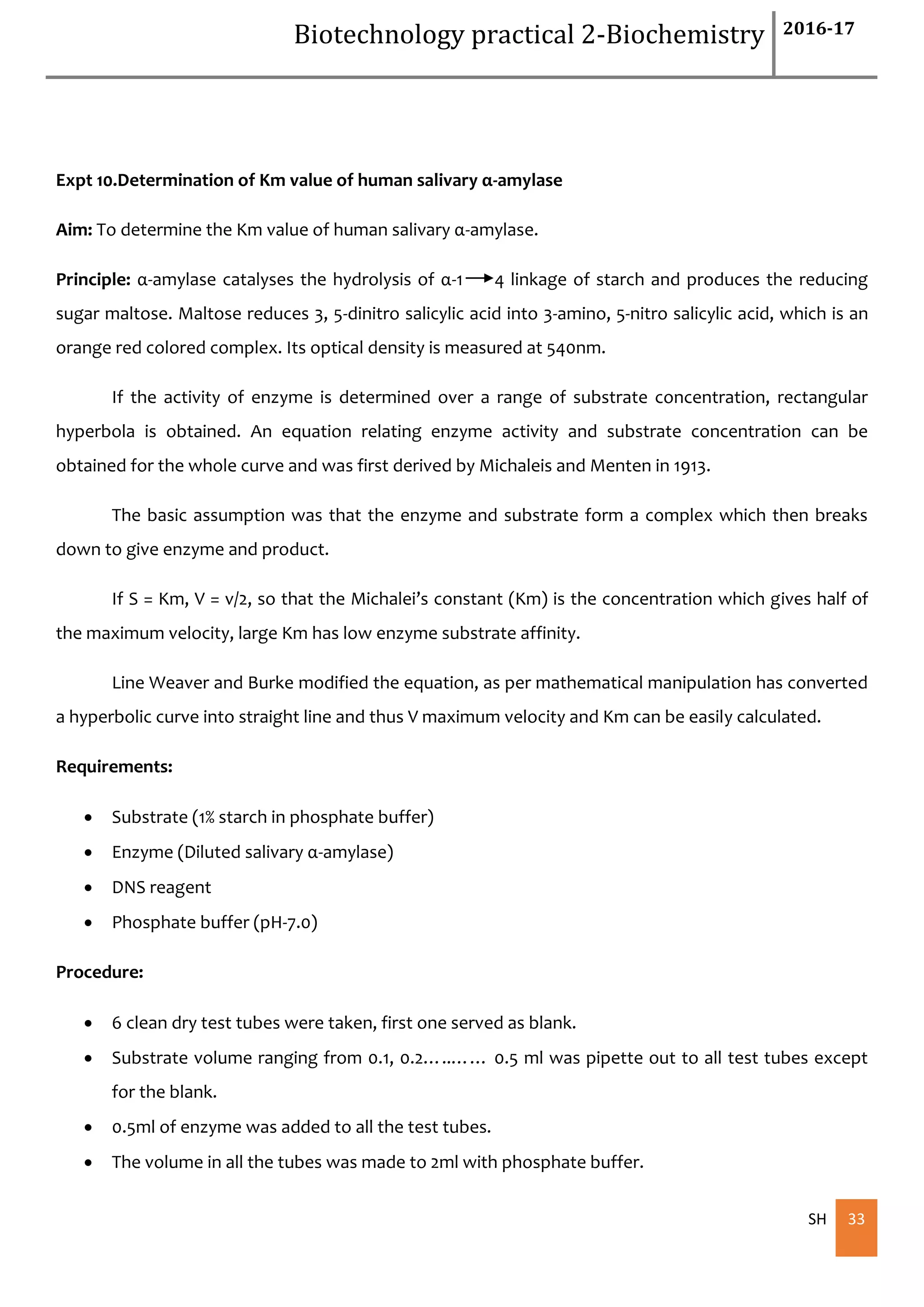 BIOCHEMISTRY LAB MANUAL | PDF