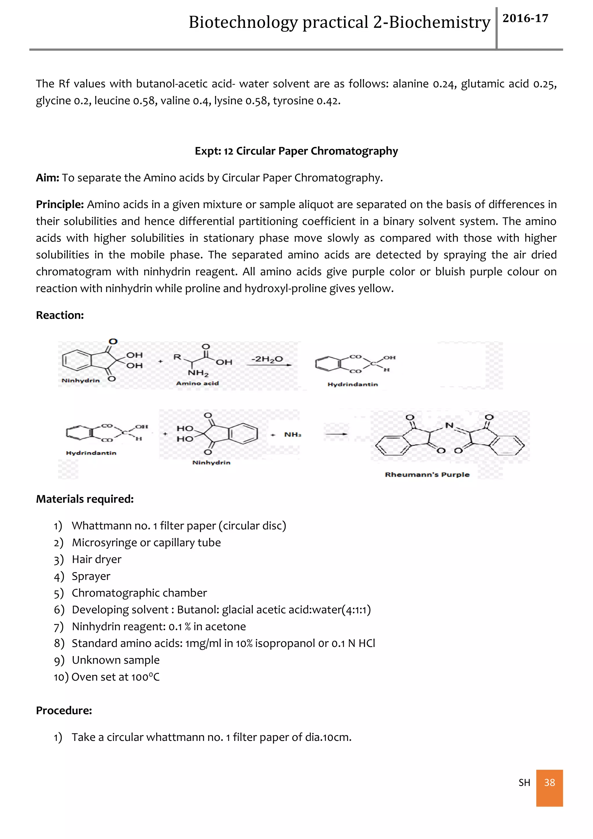 BIOCHEMISTRY LAB MANUAL | PDF